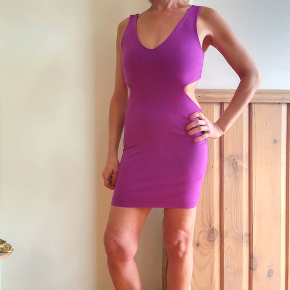 bebe | Dresses | Bebe Purple Cutout Dress | Poshmark